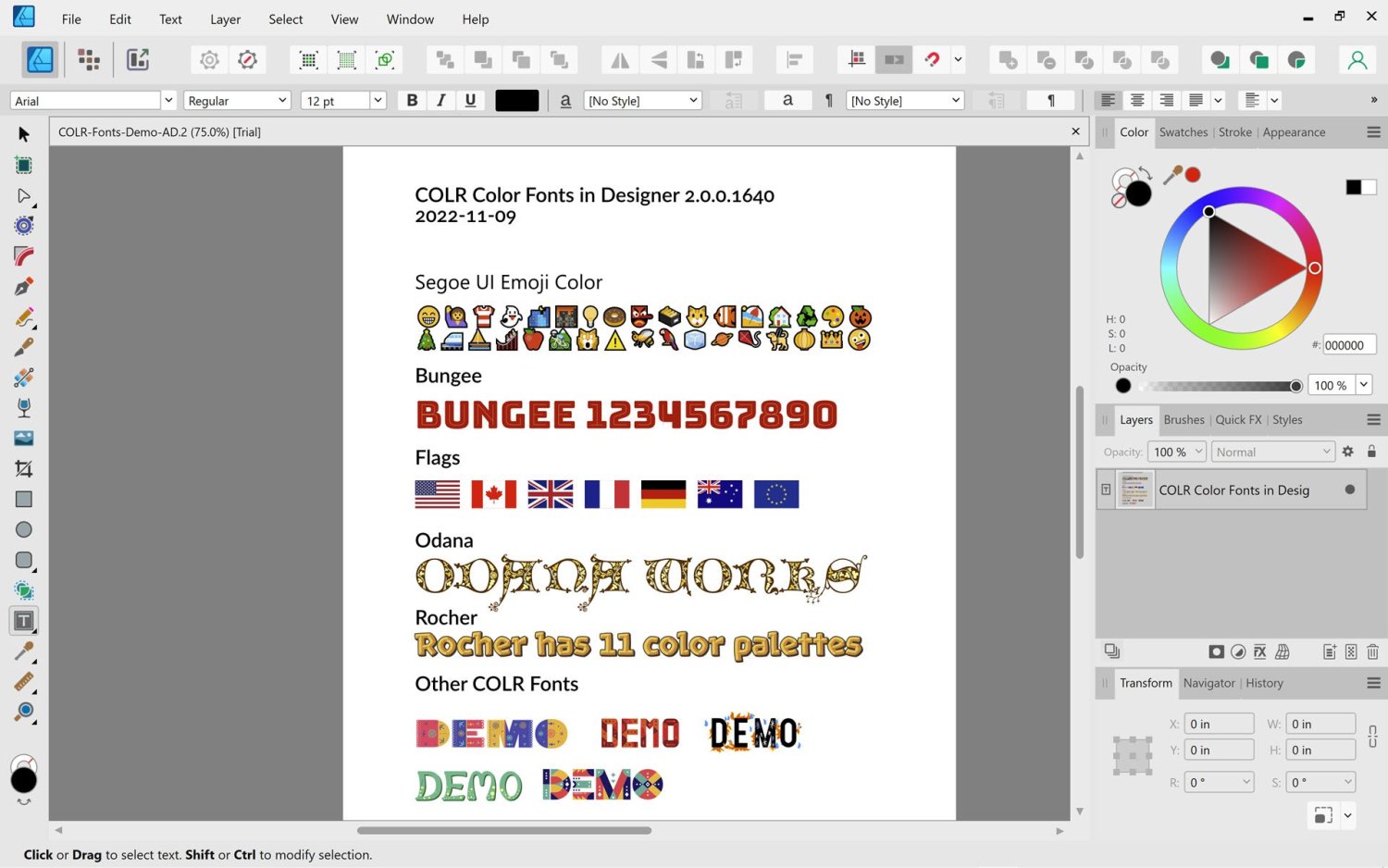Is OpenType SVG fonts supported in the new Designer V2 Programme? - Pre-V2 Archive of Desktop ...