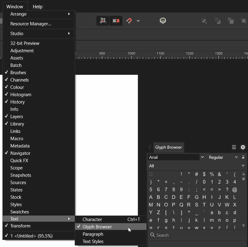 Glyphen-Browser V2 - Desktop Questions (macOS and Windows) - Affinity ...