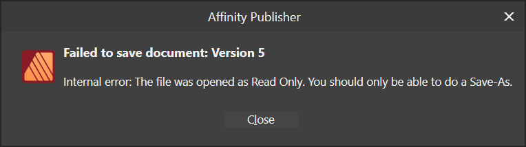 Connection to document lost - V2 Bugs found on Windows - Affinity | Forum
