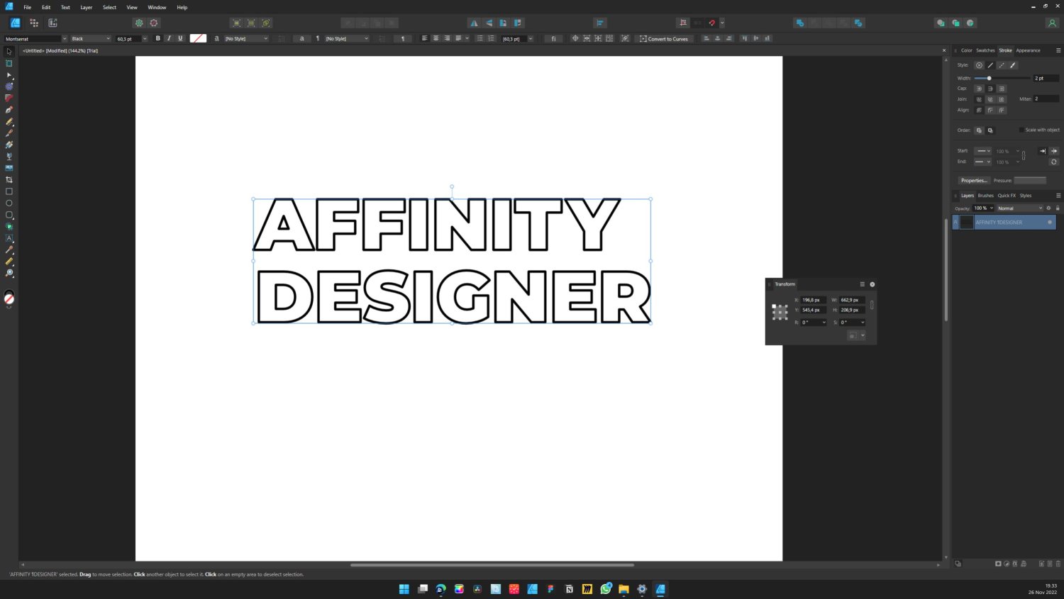 Why my montserrat typeface look weird when I swap fill to stroke? - Desktop Questions (macOS and ...