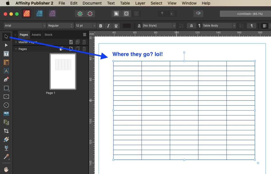 In Publisher V2 Table Buttons Are Inactive V2 Bugs Found On Macos
