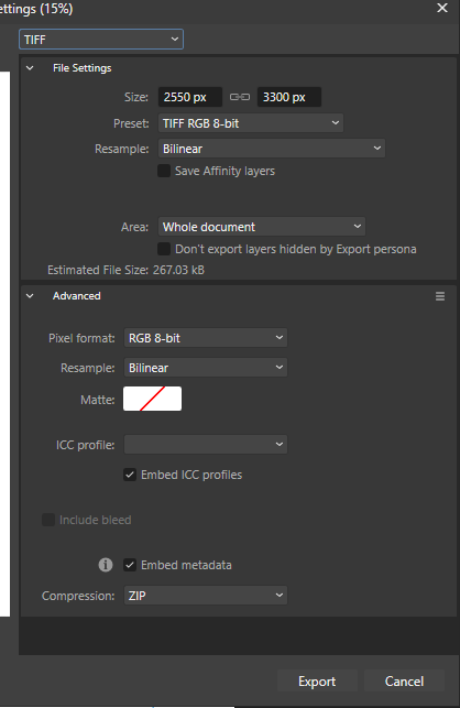 Cannot print Tiff converted files - Desktop Questions (macOS and Windows) - Affinity | Forum