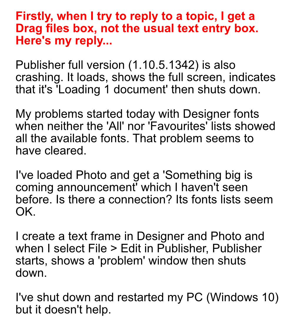Affinity Publisher trial keeps crashing. - Pre-V2 Archive of Affinity ... Affinity Publisher trial keeps crashing. - Pre-V2 Archive of Affinity ...