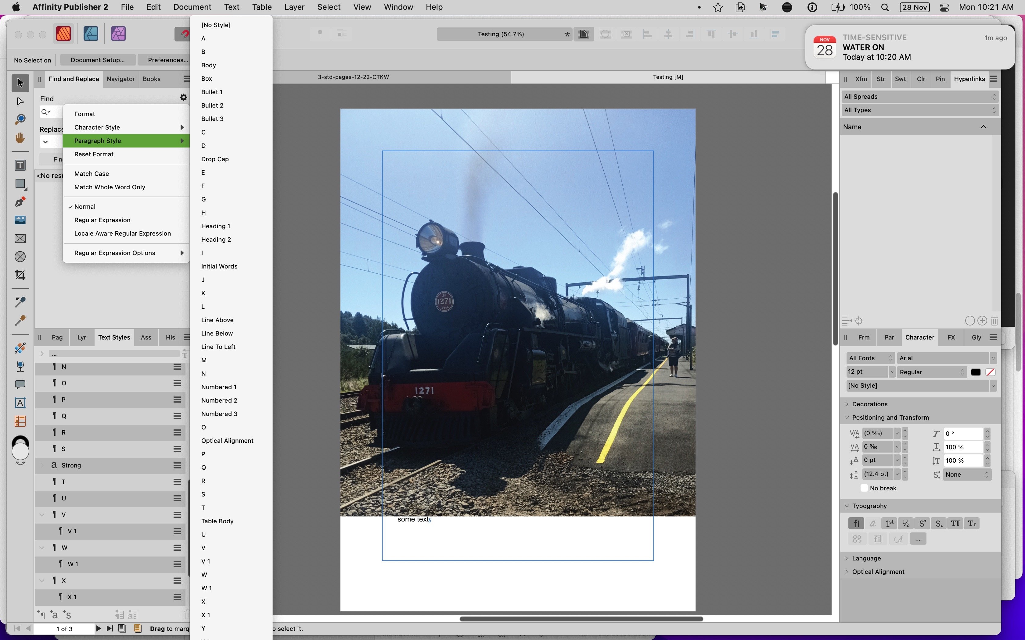 Find: paragraph style: popup menu list falls off the bottom of the screen - V2 Bugs found on ...