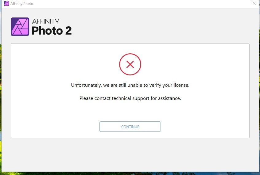 affinity photo 2 not starting after exiting registration window - V2 Bugs found on Windows ...
