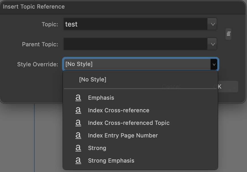 Spelling error in Style options while using the Index Panel - V2 Bugs ... Spelling error in Style options while using the Index Panel - V2 Bugs ...