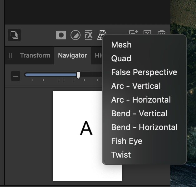 Slider For The Distort Function Feedback For The Affinity V2 Suite Of Products Affinity