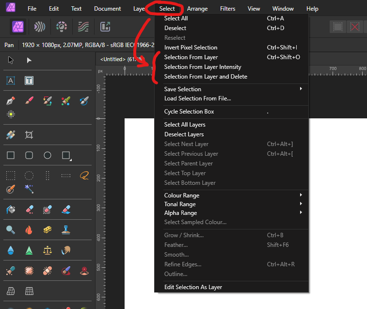 Quickly convert curve to selection - Desktop Questions (macOS and Windows) - Affinity | Forum