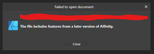 Missing warning: V1 and V2 files are incompatible. Stop sharing files ...