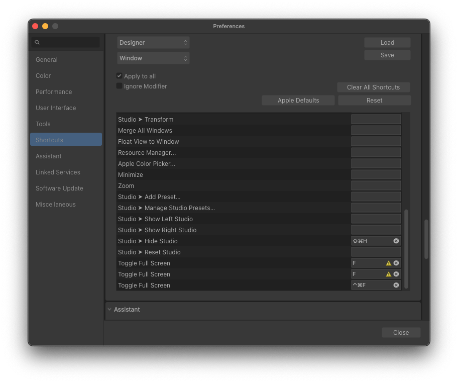 Shortcut repeated, shortcut repeated, shortcut repeated, shortcut repeated... - V2 Bugs found on ...