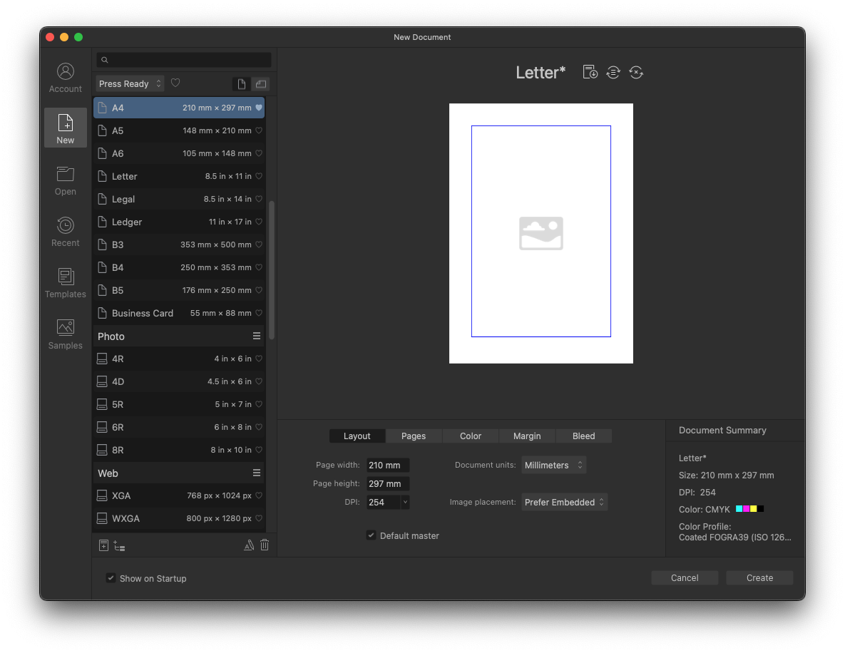 A4 is called Letter, or? - V2 Bugs found on macOS - Affinity | Forum