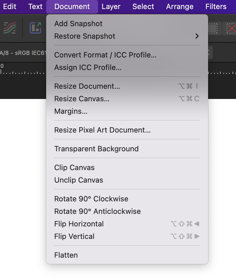 Cant Find Document Setup In Affinity Photo2 Affinity On Desktop