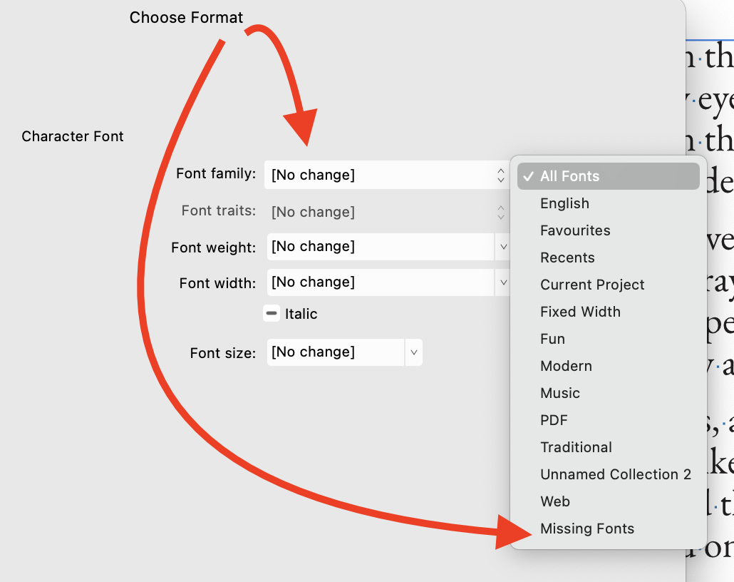 Changing missing font does not work - V2 Bugs found on macOS - Affinity | Forum