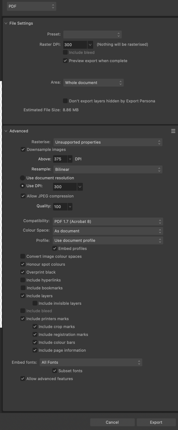 PDF for print disappears with include printers marks - Desktop Questions (macOS and Windows ...