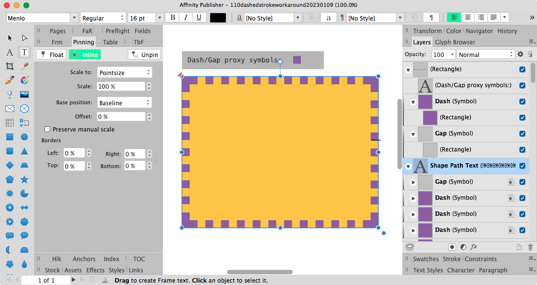 [solved by workaround] Affinity suite ; dashed borders - Feedback for the Affinity V2 Suite of ...