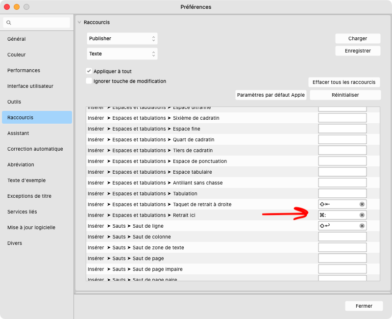 Shortcut problem with Affinity Publisher 2.0.3 (French) with French ... Shortcut problem with Affinity Publisher 2.0.3 (French) with French ...