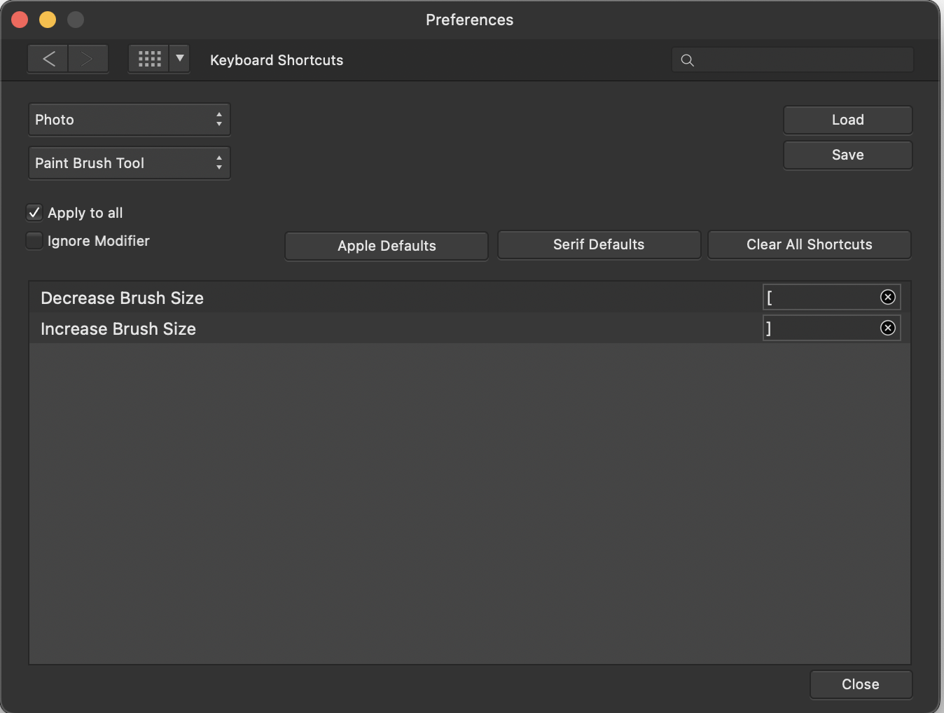 Bracket keys - V1 Bugs found on macOS - Affinity | Forum