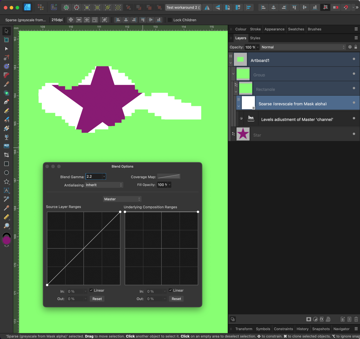 Alpha Levels Adjustments no longer nest correctly in Affinity Designer V2 - V2 Bugs found on ...