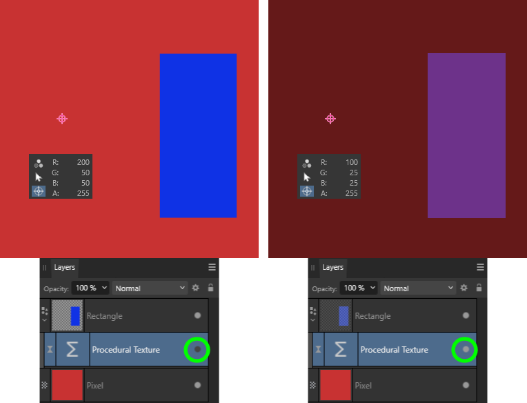 Procedural Texture is not clipped to parent layer (for curve objects or pixel layers not filling ...