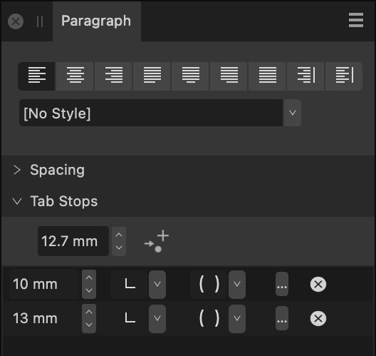Equal spacing between numbers and text coming after? - Affinity on ... Equal spacing between numbers and text coming after? - Affinity on ...