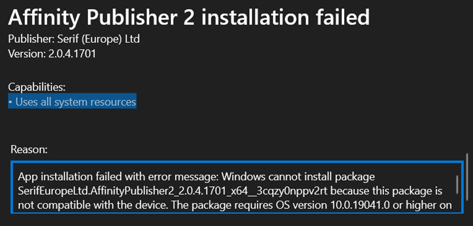 Trouble again with MSIX and MSI installers not working - V2 Bugs found ...