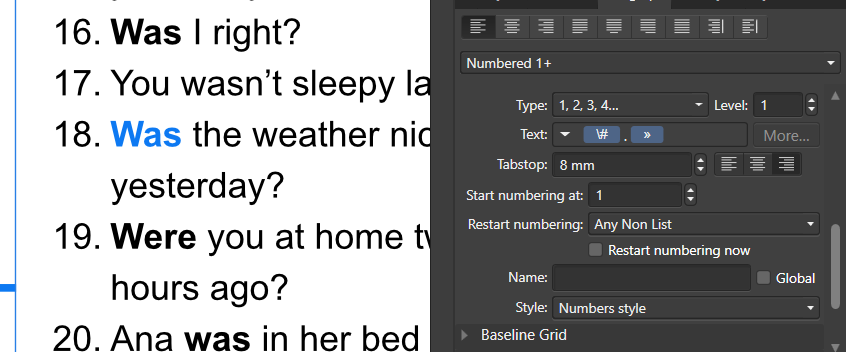 Affinity Publisher - numbers get the style of the first word - Affinity ...