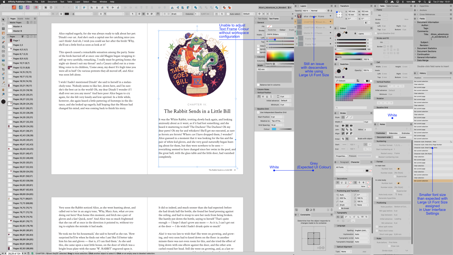 Publisher 2.1, Light UI Mode, Panels Colour inconsistency - Beta Software Program Members Area ...