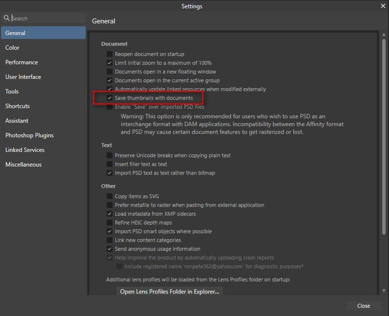 Thumbnails not appearing in Version 2 and after deleting Affinity Version 1 - Desktop Questions ...