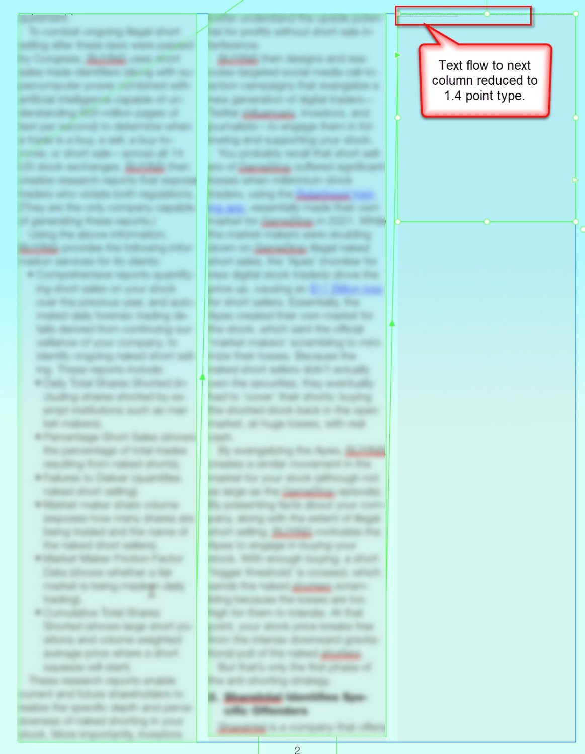 Publisher text flow into next text frame reduces to 1-point type - Affinity on Desktop Questions ...