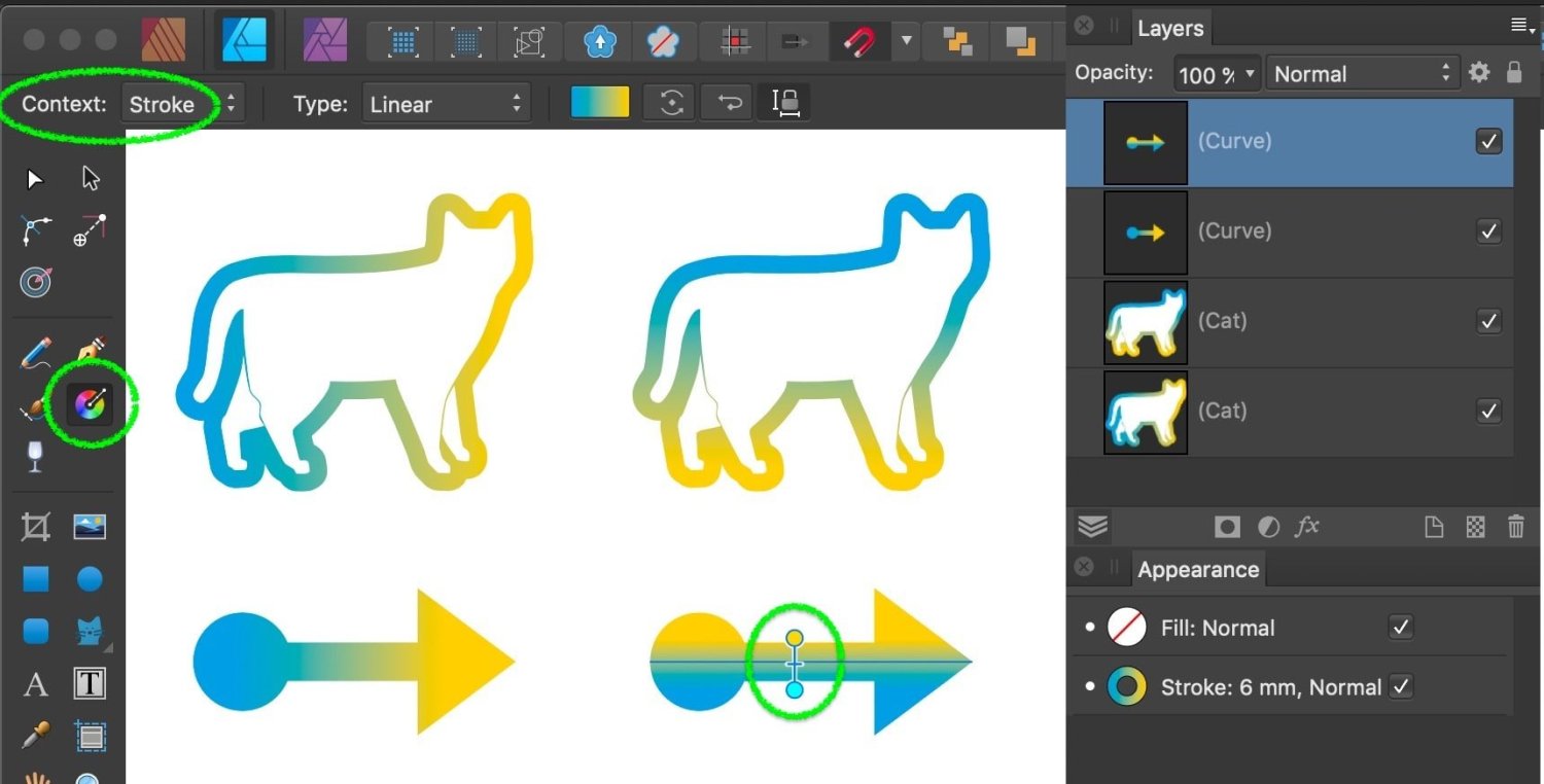 How to change stroke gradient orientation? - Desktop Questions (macOS and Windows) - Affinity ...