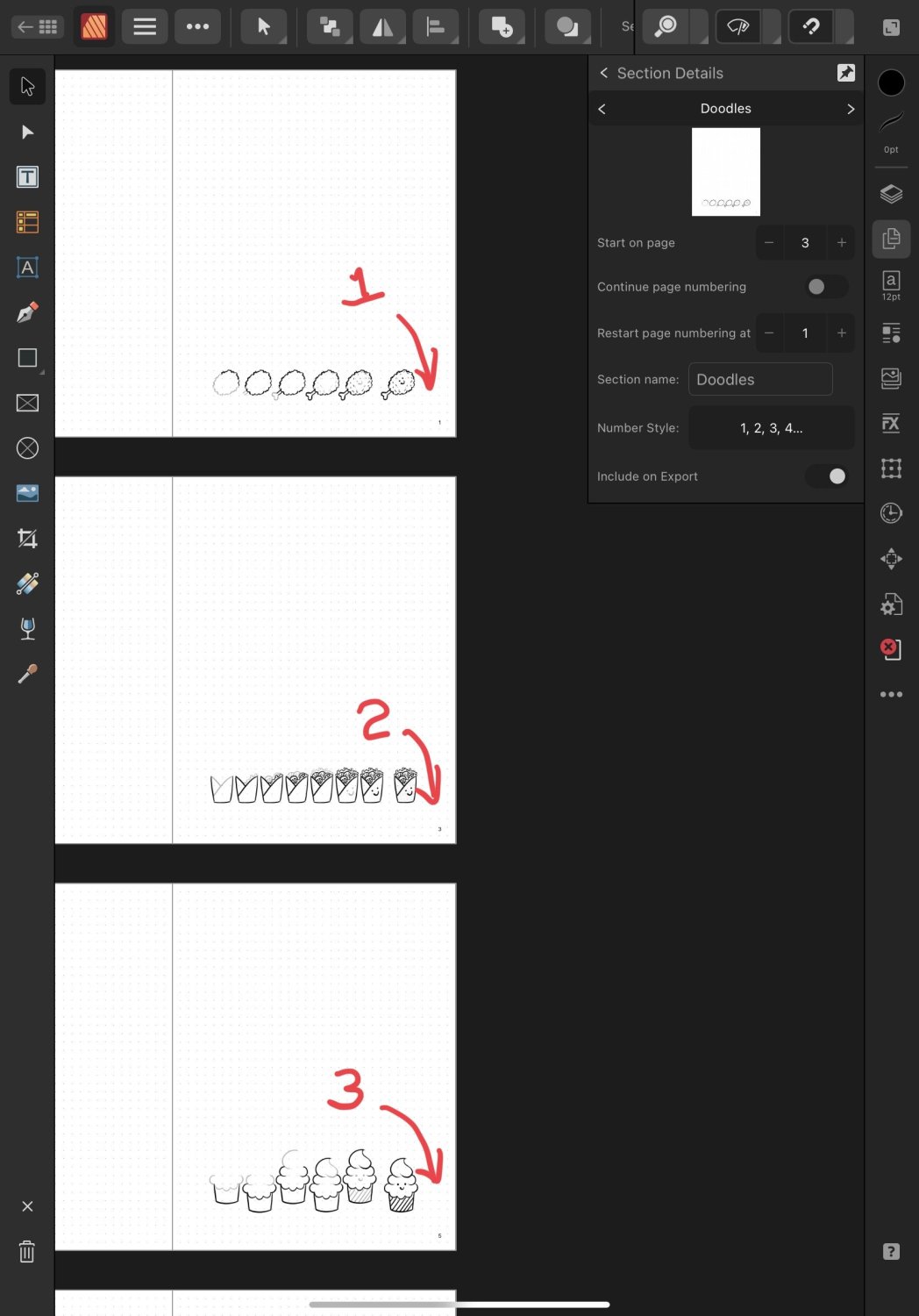 Publisher - how to have running page number on right side only - Affinity on iPad Questions ...