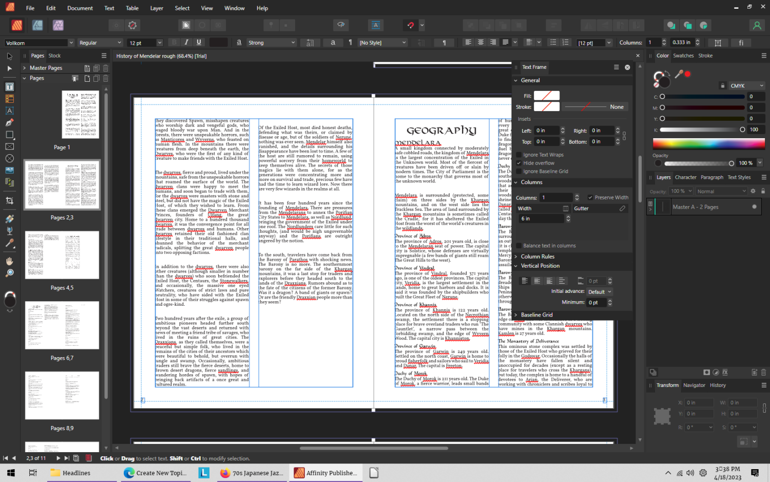 Columns displayed don't match menu data - Affinity on Desktop Questions (macOS and Windows ...