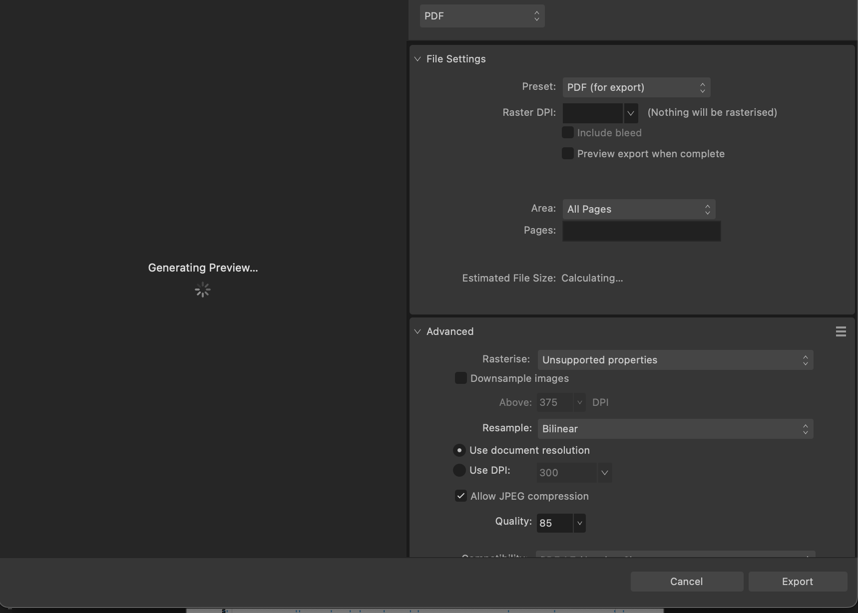 Publisher Freeze When PDF Print broschure But Also Other Models 