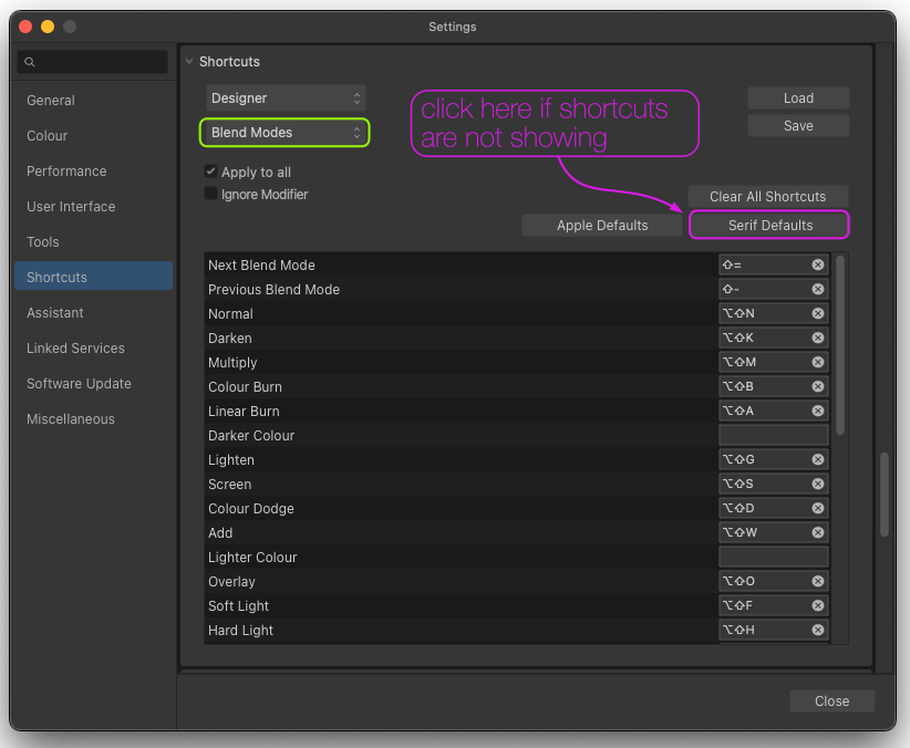 Blend Mode Keyboard Shortcuts Feedback For The Affinity V2 Suite Of Products Affinity Forum