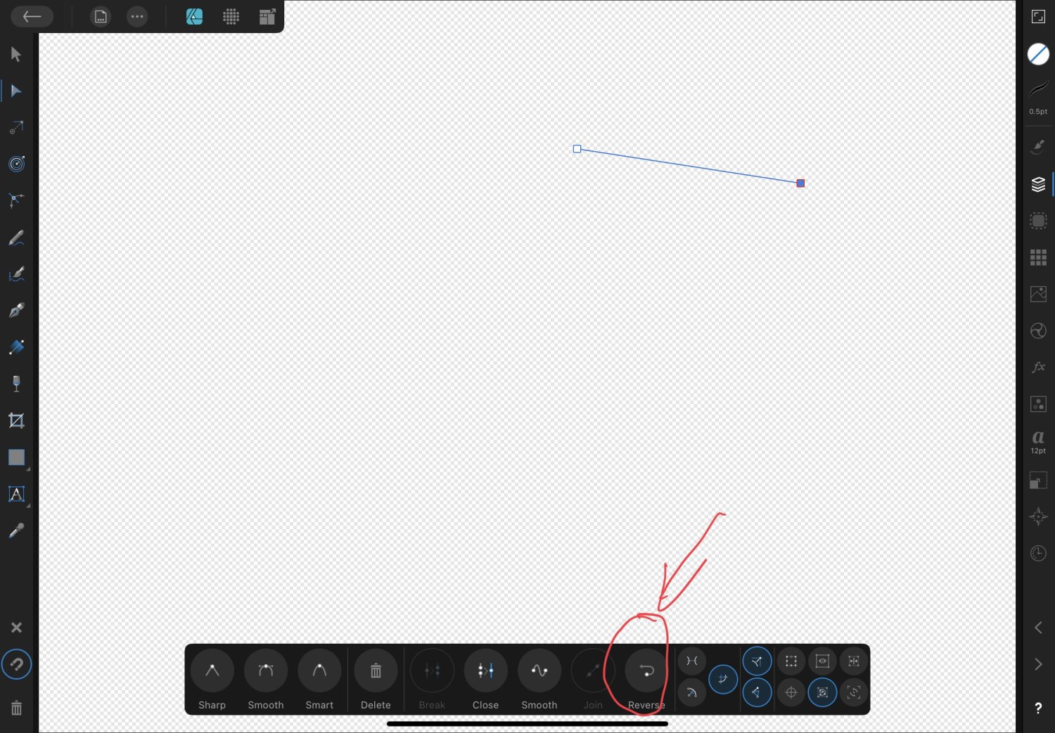 Affinity Designer - How To Connect Two Different Curviture? - iPad ...