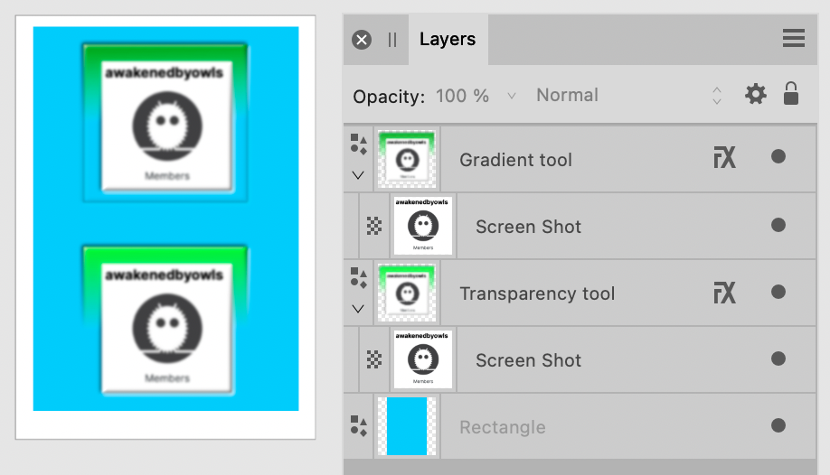 Adding Pixel Layers To Vector Layer With Transparency Gradient Not