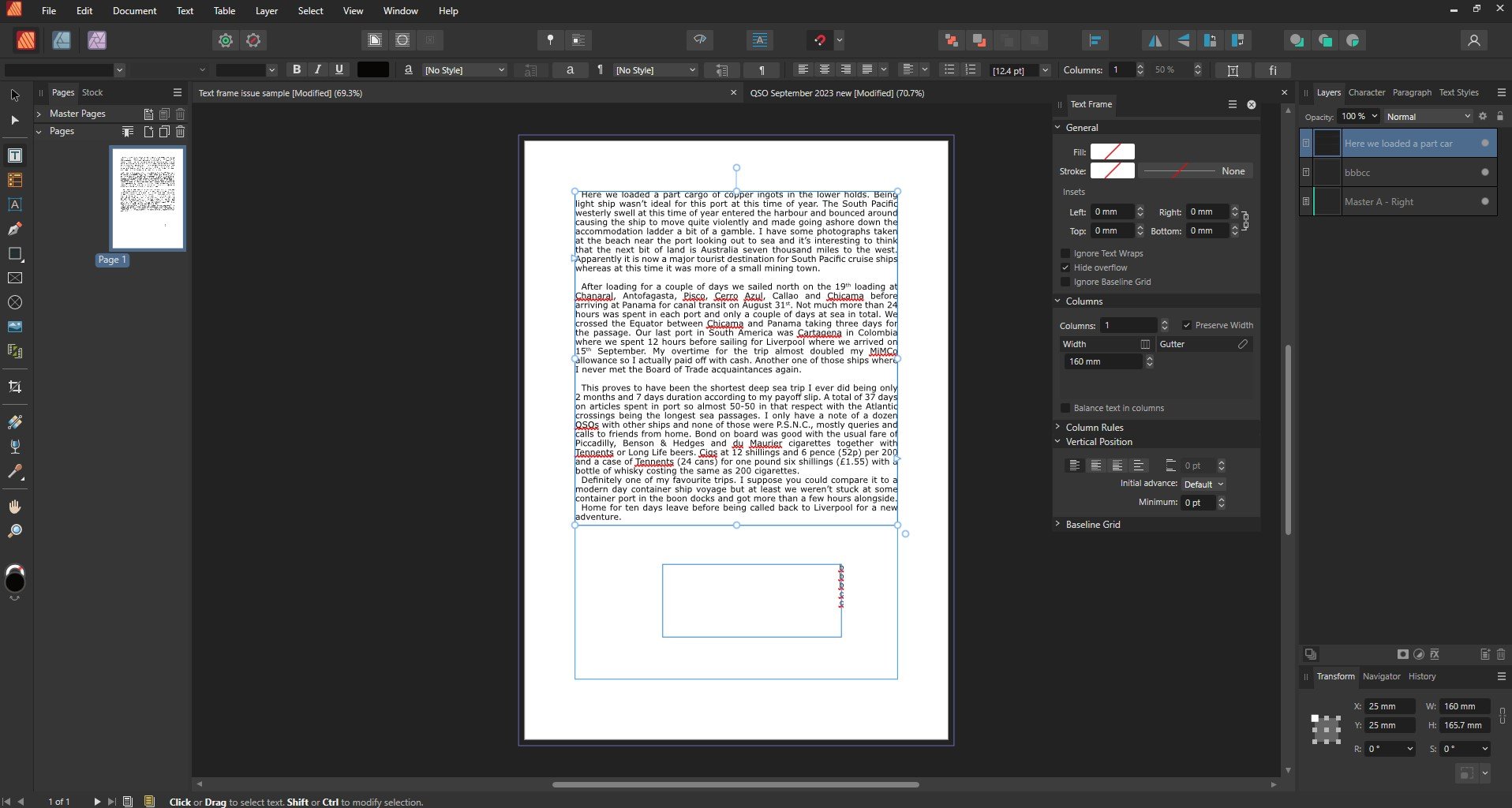 "Corrupted" text frames - Desktop Questions (macOS and Windows) - Affinity | Forum