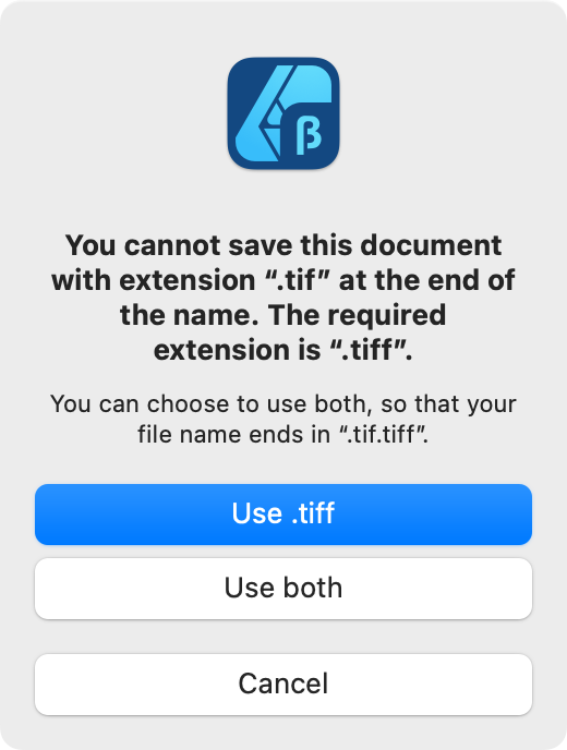 is there any option to export as a Tif file instead of Tiff? - Desktop Questions (macOS and ...