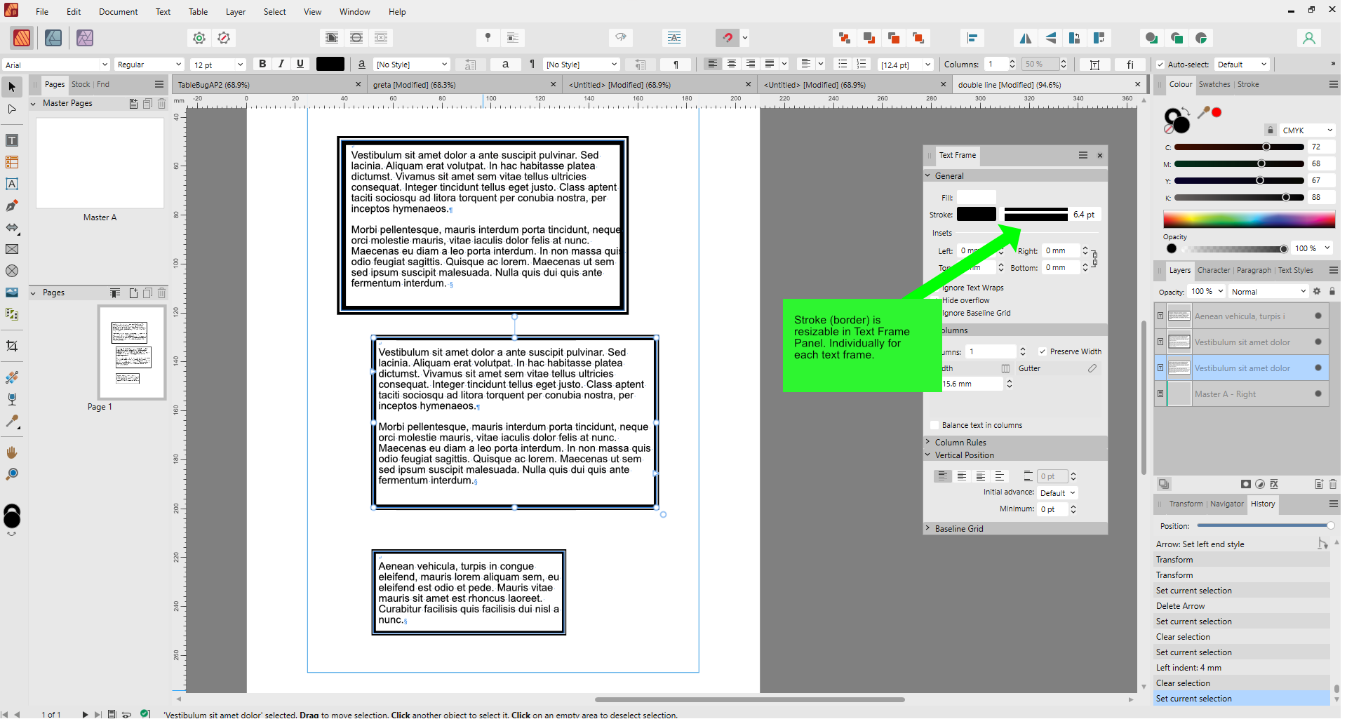 Border styles (for example, thin-thick) for text frames. - Desktop Questions (macOS and Windows ...