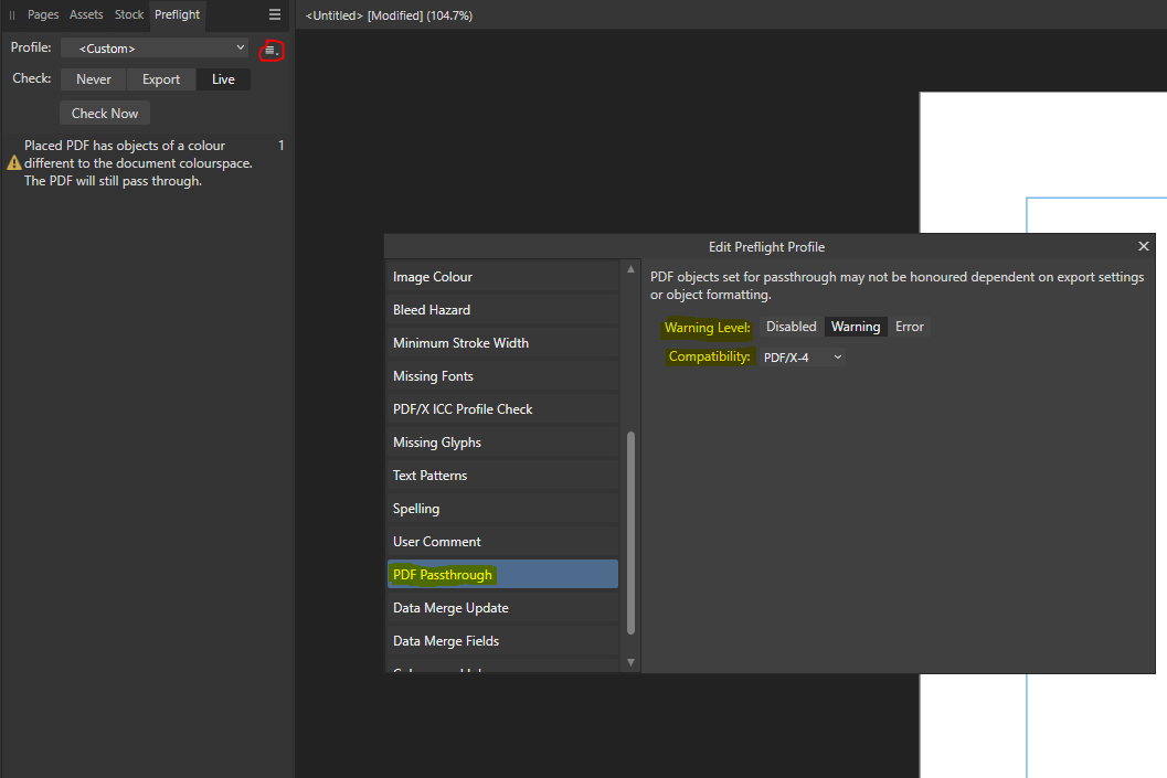 How to prevent preflight warnings from embedded PDF - Desktop Questions ...