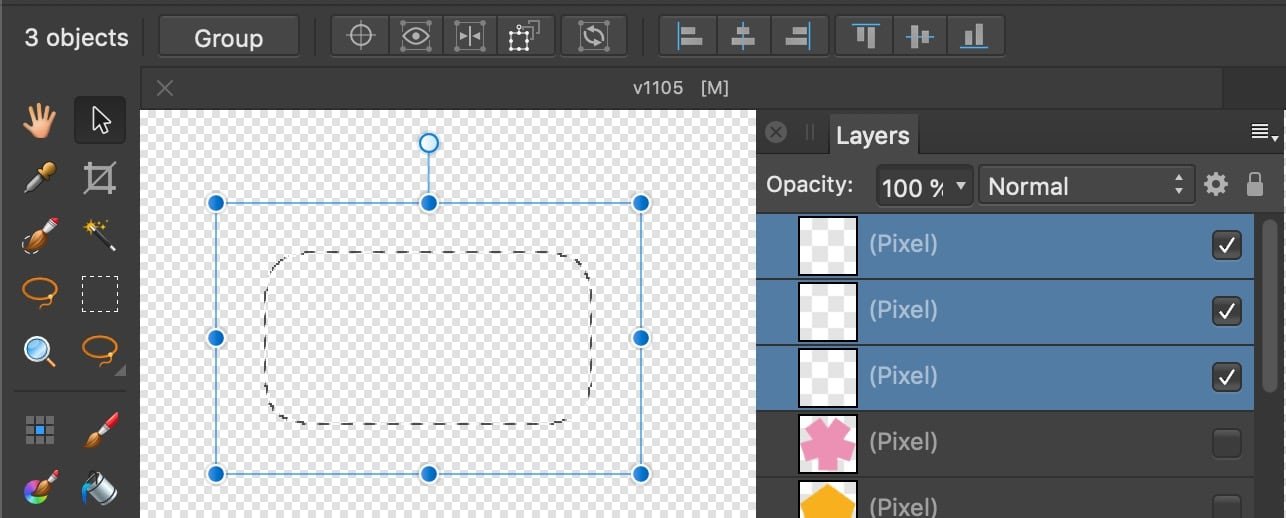 Moving A Pixel Selection Of Multiple Pixel Layers At Once Not Working