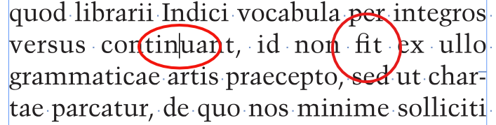 Strange cursor behavior around standard ligatures in justified text ... Strange cursor behavior around standard ligatures in justified text ...