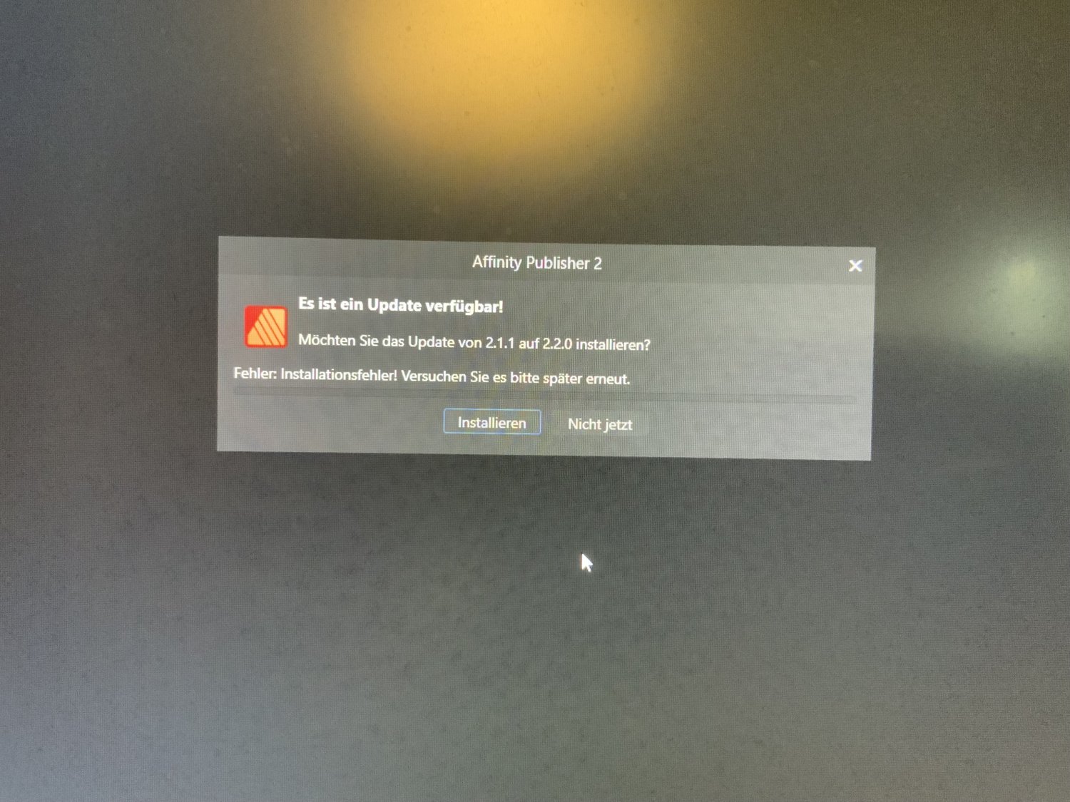 Update 2.2.0 wont install - V2 Bugs found on Windows - Affinity | Forum