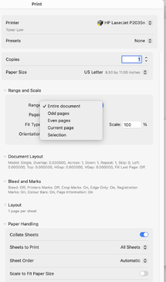 Publisher Print panel: pages-to-print control should be separated from ...