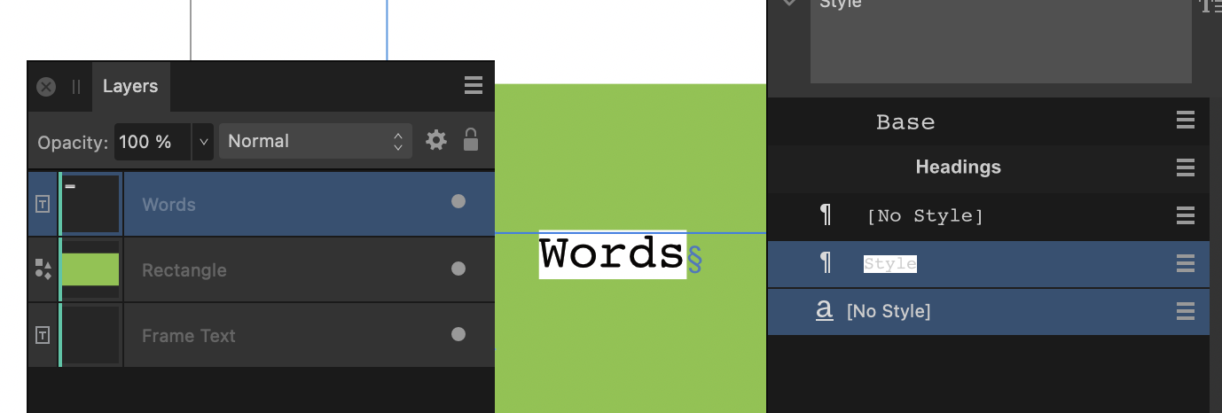 Styles with white background on name - Desktop Questions (macOS and Windows) - Affinity | Forum