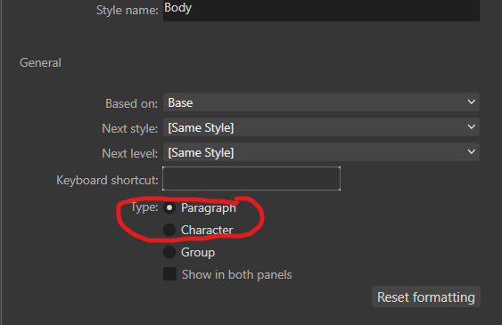 Redefining paragraph style as character style leads to 2 applied character styles - V2 Bugs ...