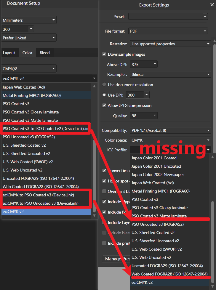 DeviceLink Profiles for PDF Export - Affinity on Desktop Questions (macOS and Windows ...
