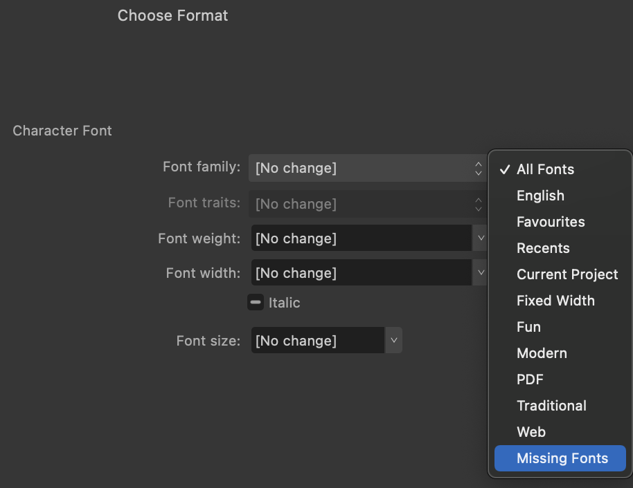 Affinity Publisher 2 2.1.1 Font Manager, Replacing Missing Font Does Not Work! - Desktop ...