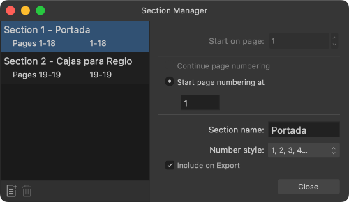 Section Manager doesn't work??? - V2 Bugs found on macOS - Affinity | Forum