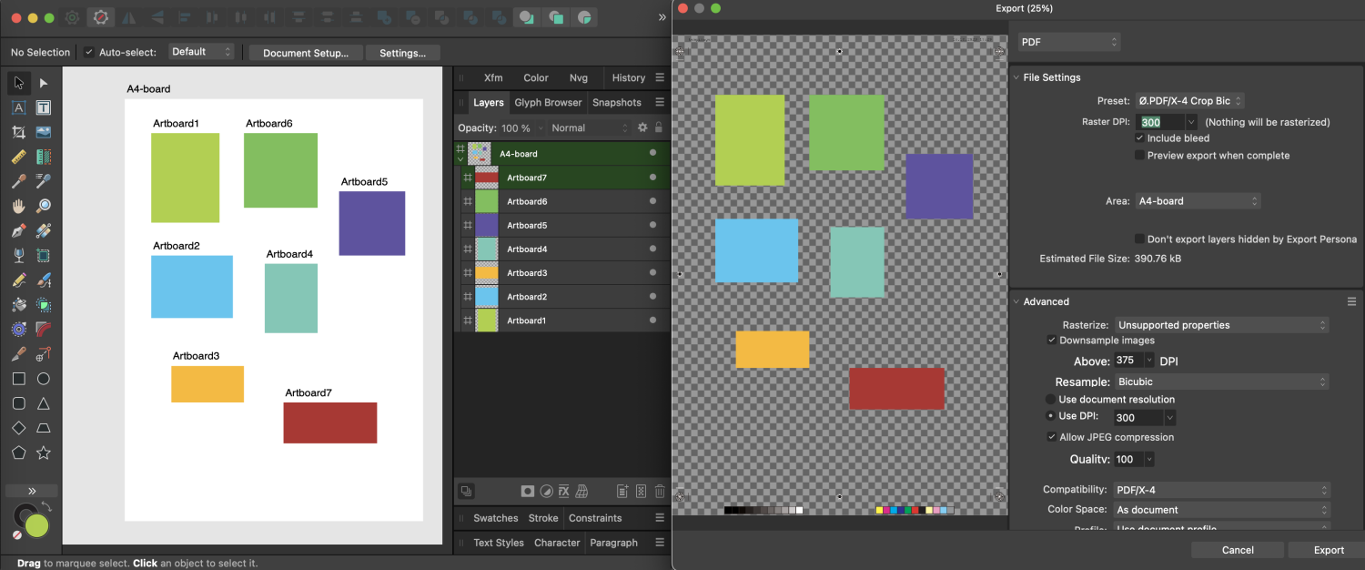 How export artboards in a single print page? - Desktop Questions (macOS and Windows) - Affinity ...